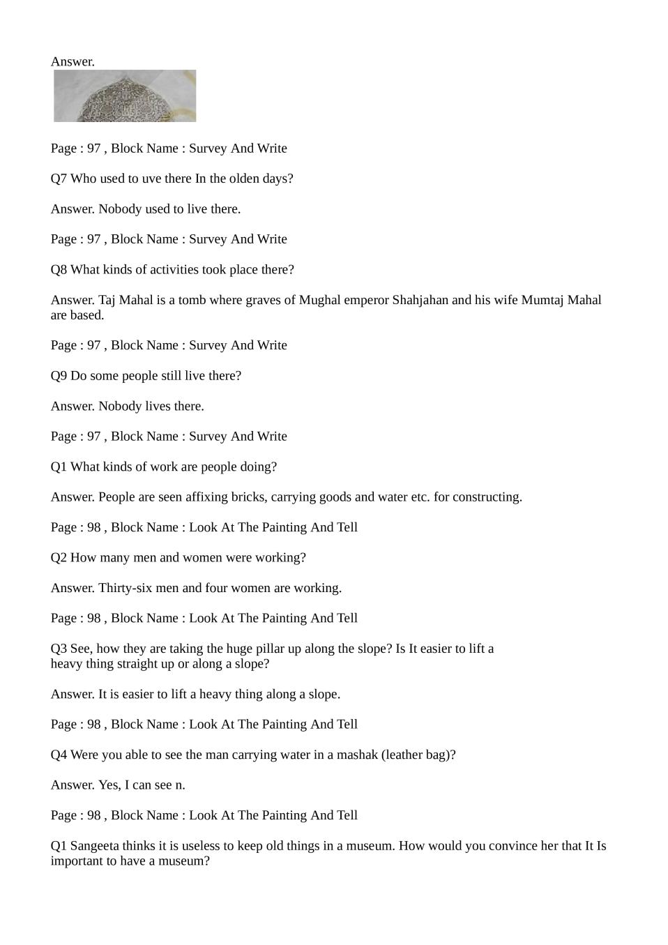 NCERT Solutions For Class 5 EVS Chapter 10 Walls Tell Stories PDF 