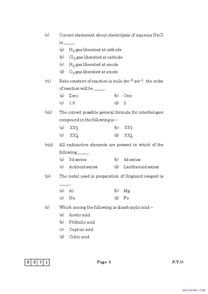 Class 12 Chemistry Sample Paper 2026 Maharashtra Board (PDF) - Maha Std ...