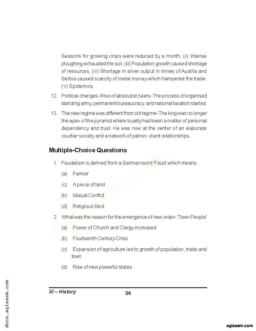 Class 11 History Notes for The Three Orders (PDF) - Study Material ...