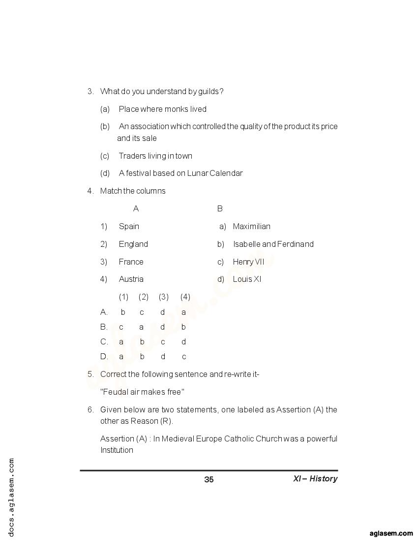 Class 11 History Notes for The Three Orders (PDF) - Study Material ...
