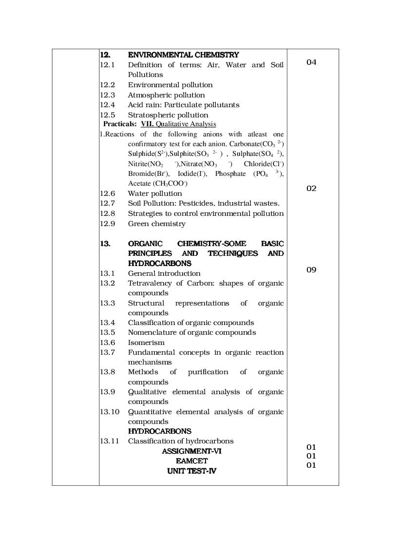 TS Inter 1st Year Chemistry Syllabus 2024 (PDF) - Download Telangana ...