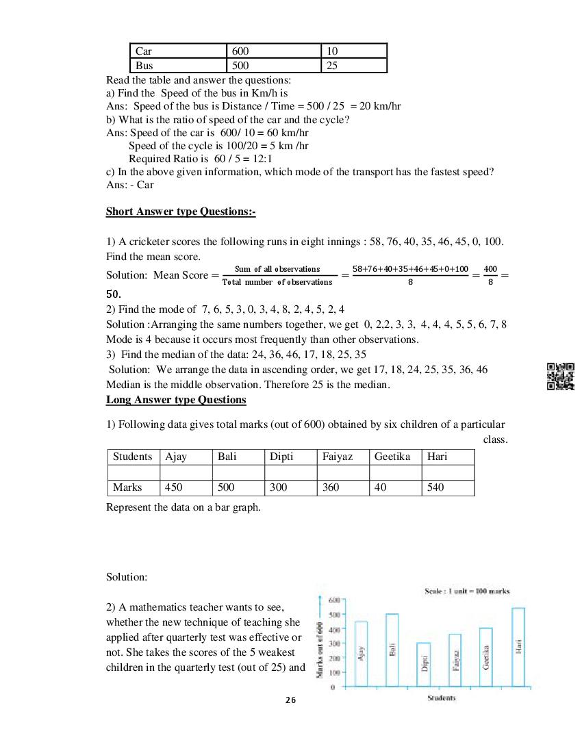 Class 7 Maths Notes for Data Handling (PDF) - Study Material - AglaSem