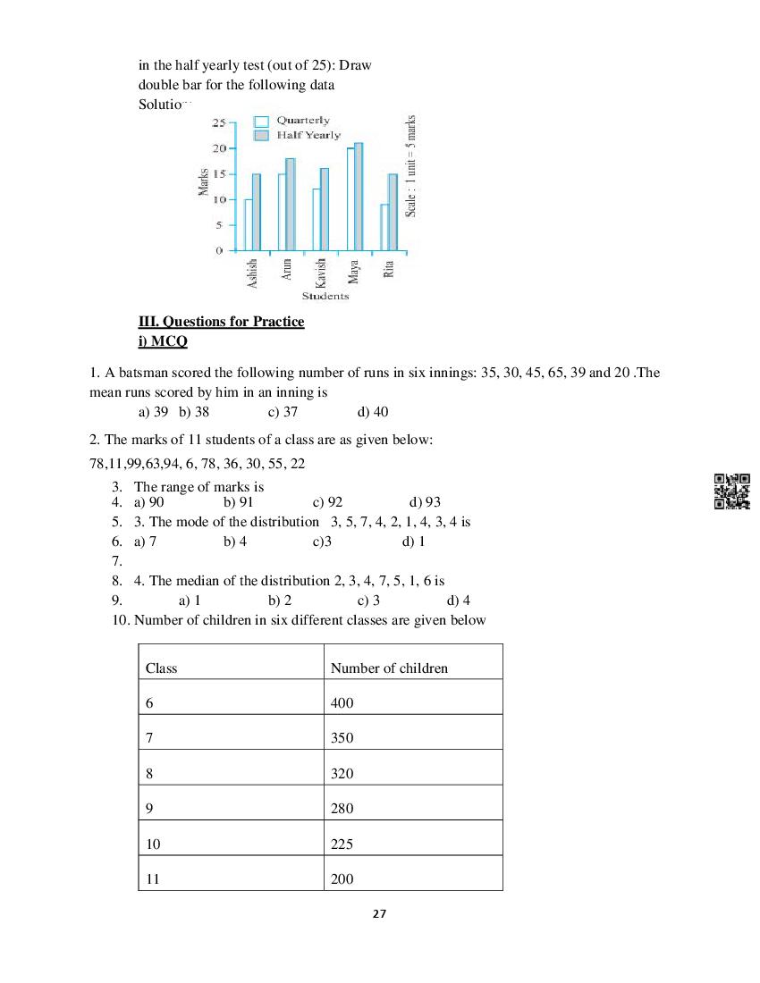 Class 7 Maths Notes for Data Handling (PDF) - Study Material - AglaSem