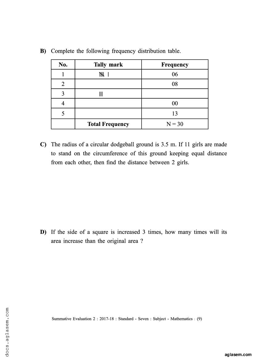 Class 7 Maths Sample Paper 2024 Maharashtra Board PDF Maha Std 7th Class 7 Maths Sample Paper 2024 Maharashtra Board PDF Maha Std 7th
