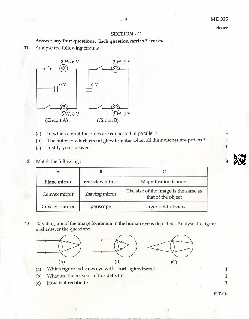 Kerala SSLC Physics Model Exam Question Paper 2025 (PDF) - Download ...