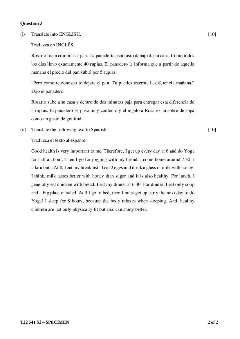 ICSE Class 10 Spanish Group 3 Sample Paper 2022 icse-class-10-spanish-group-3-sample-paper-2022