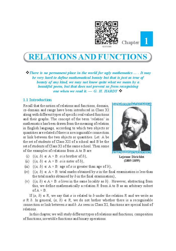 NCERT Book Class 12 Maths Chapter 1 Relations And Functions