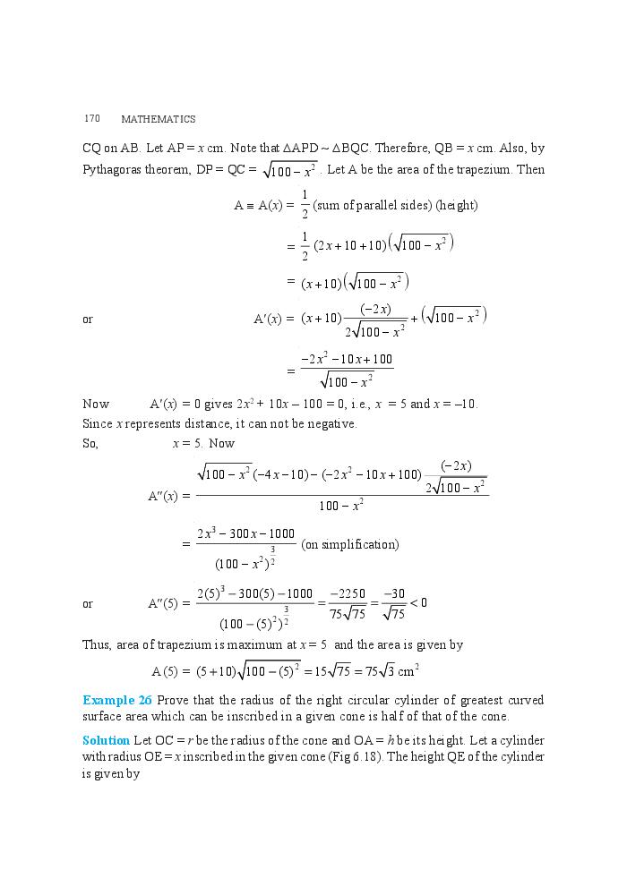 NCERT Book Class 12 Maths Chapter 6 Applications Of Derivatives PDF 