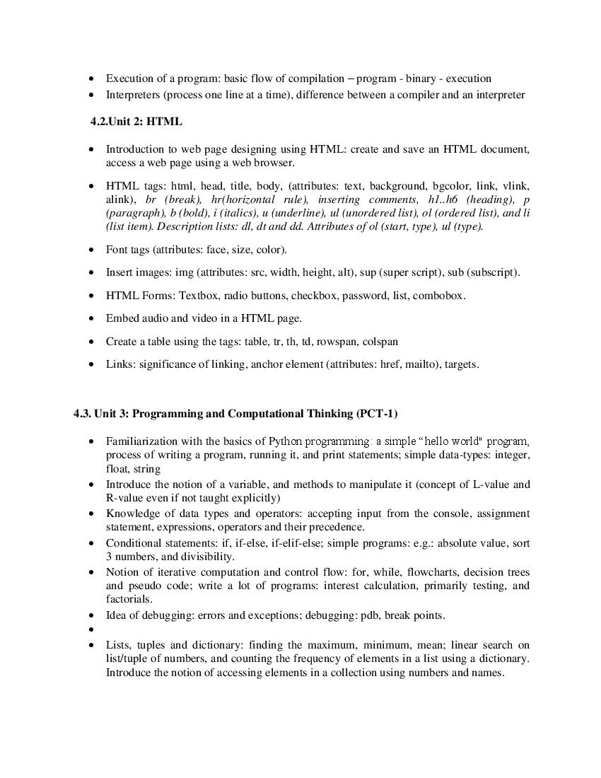 Tripura Board Class 11 Syllabus 2021 for Computer