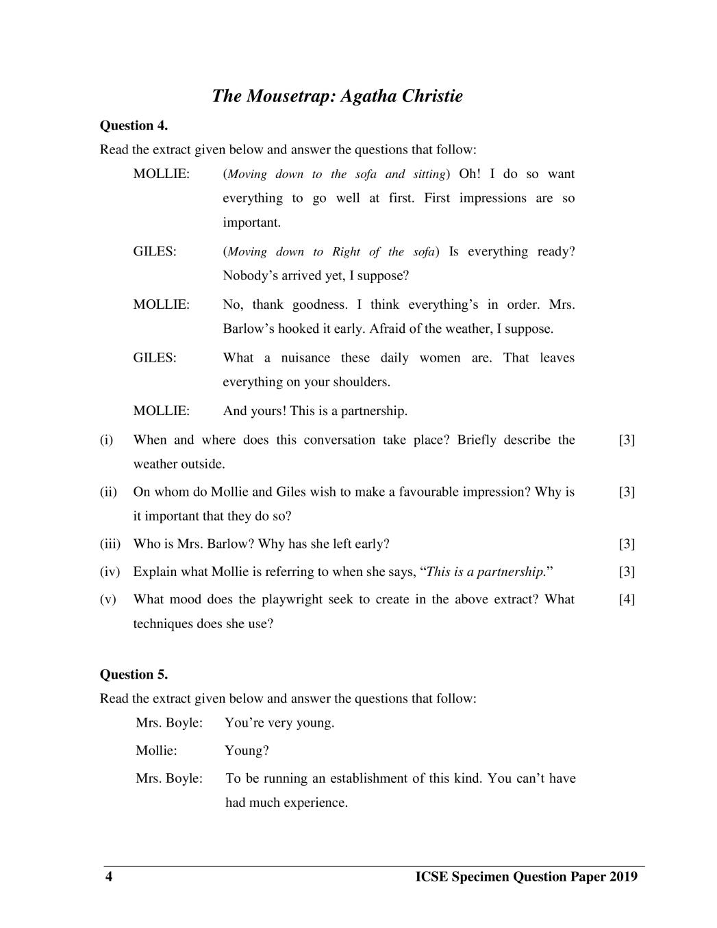 ICSE Class 10 Literature in English (Paper – 2) Sample Paper 2020 ...