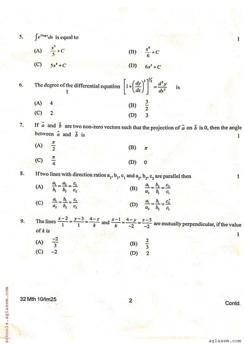 CHSE Odisha Class 12 Maths Sample Paper 2026 (PDF) - AglaSem