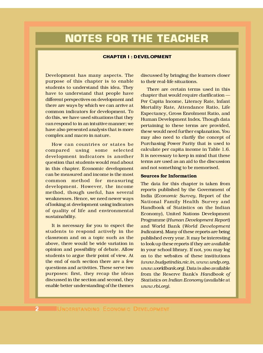 NCERT Book Class 10 Social Science Economics Chapter 1 Development