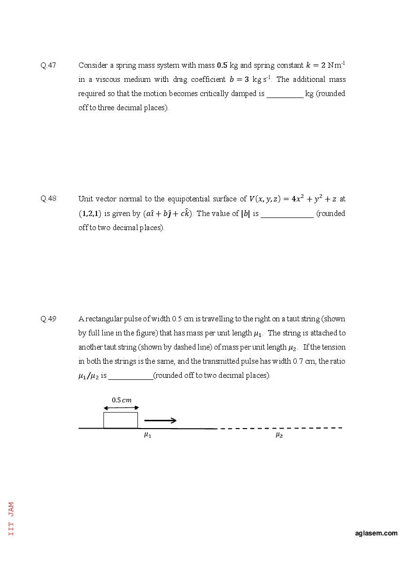 Iit Jam 2023 Question Paper Pdf Download Here Aglasem Admission 