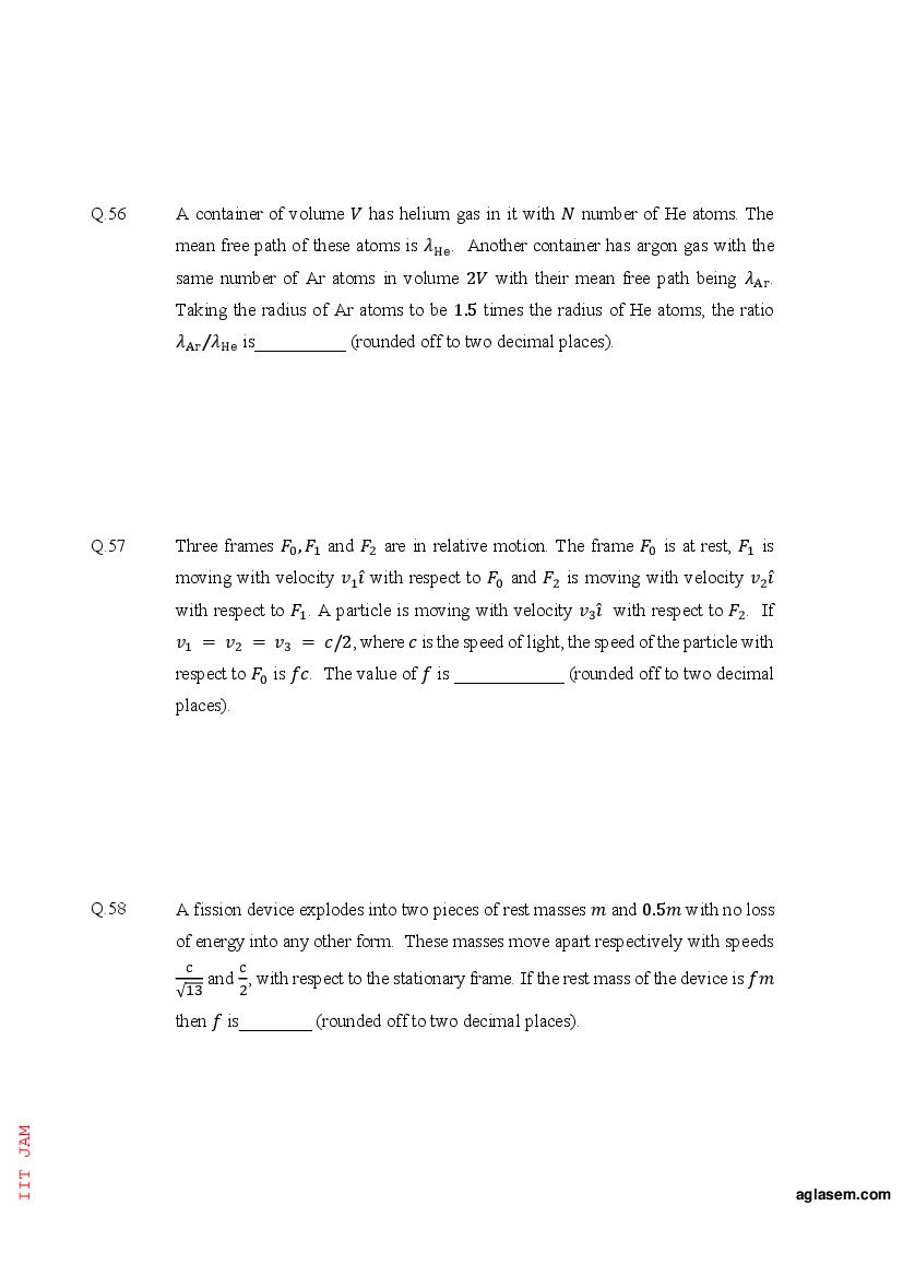 Iit Jam 2023 Question Paper Pdf Download Here Aglasem Admission 