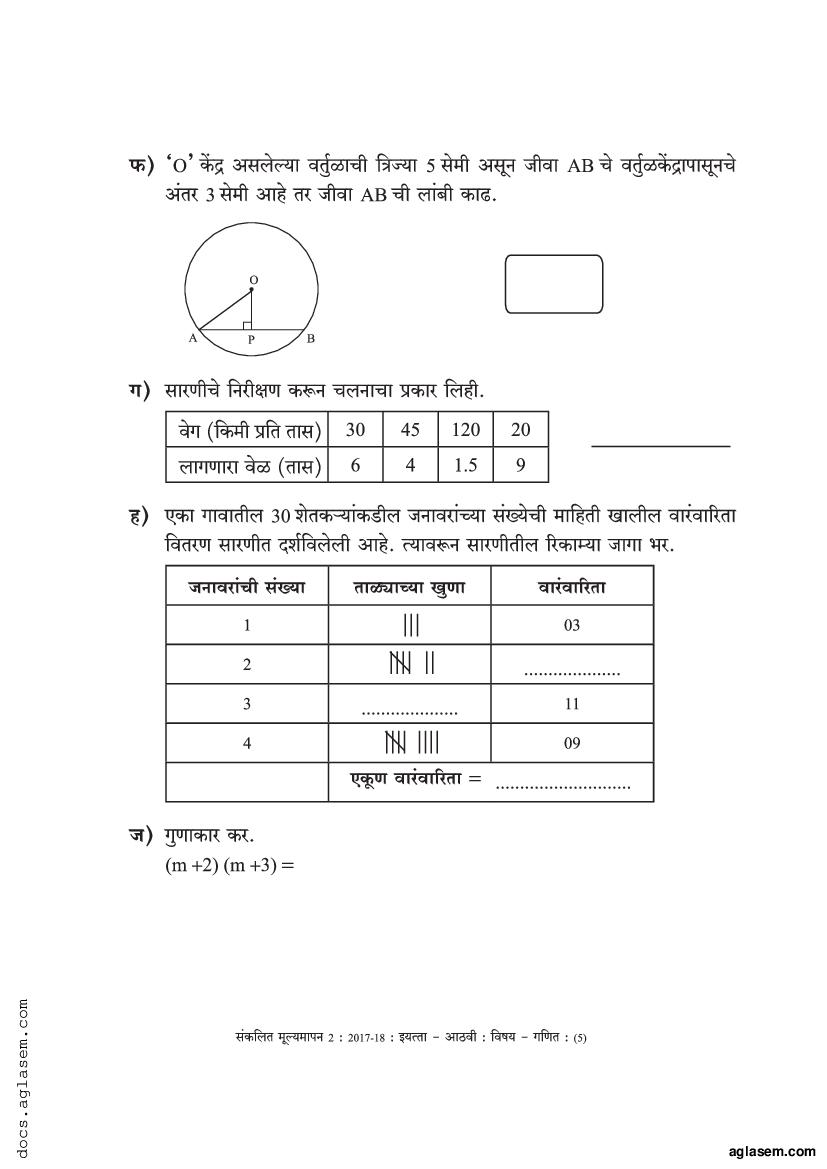 Class 8 Maths Sample Paper 2024 Maharashtra Board PDF Maha Std 8th Class 8 Maths Sample Paper 2024 Maharashtra Board PDF Maha Std 8th