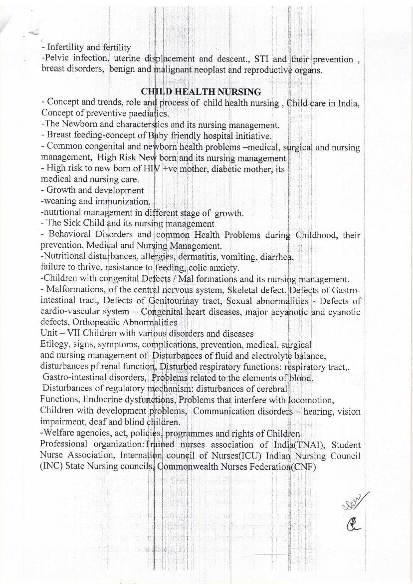 CG Post Basic B Sc Nursing 2024 Syllabus PDF AglaSem Admission