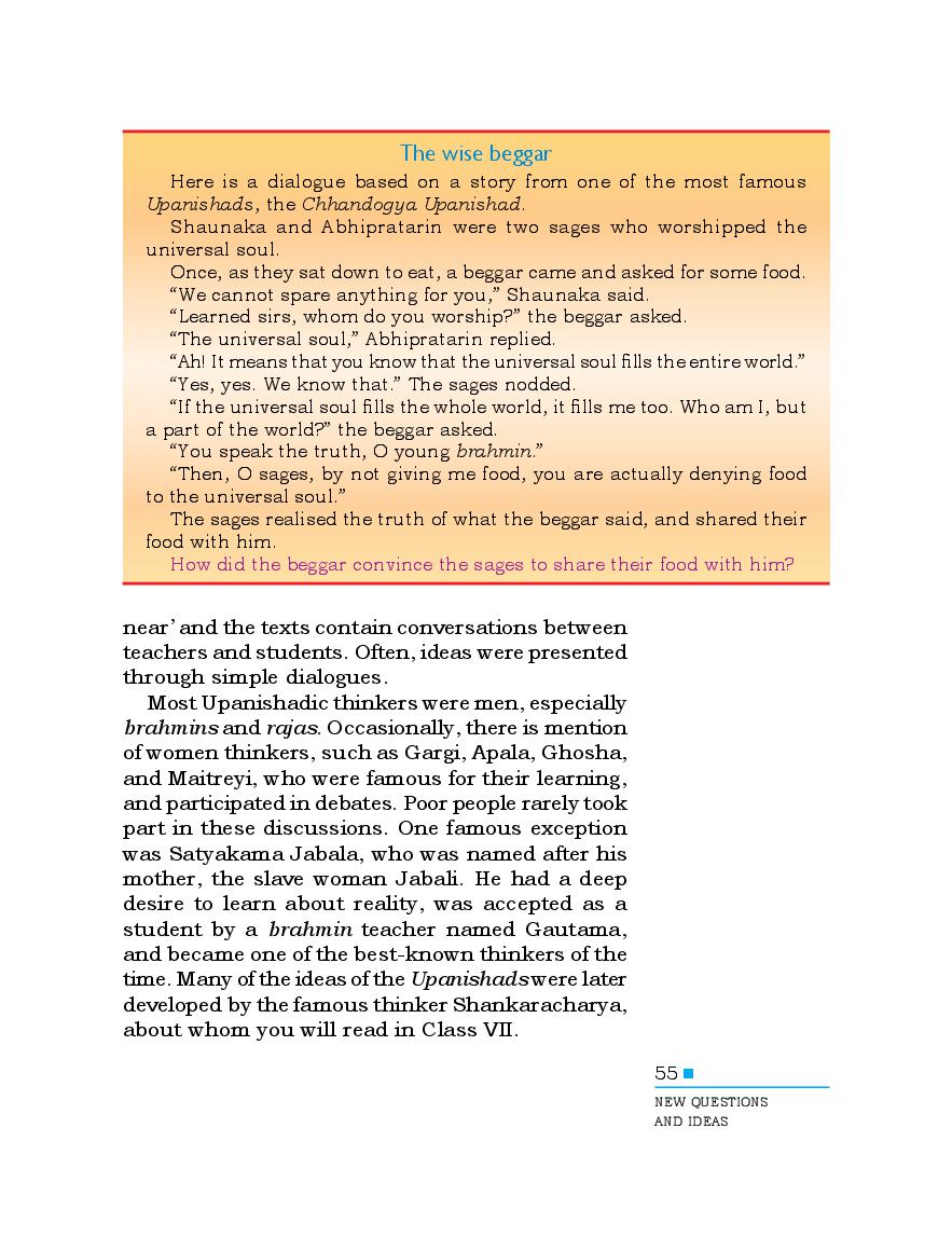 NCERT Book Class 6 History Chapter 6 New Questions And Ideas AglaSem