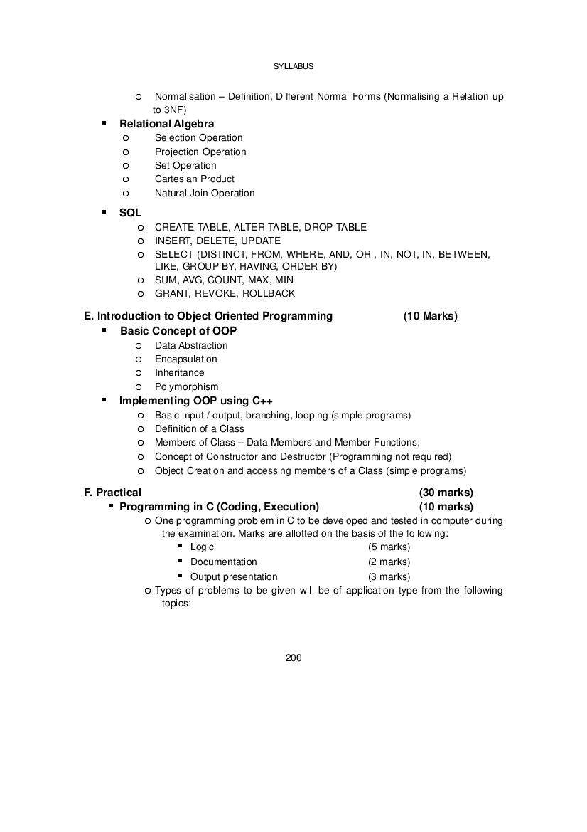 WBCHSE Class 12 Computer Science Syllabus 2023 PDF West Bengal