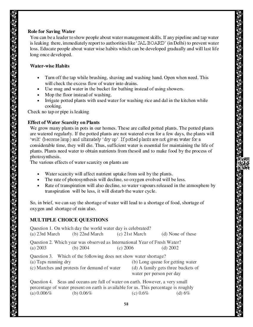 Water a Precious Resource Notes for Class 7 Science (PDF) - OneEdu24