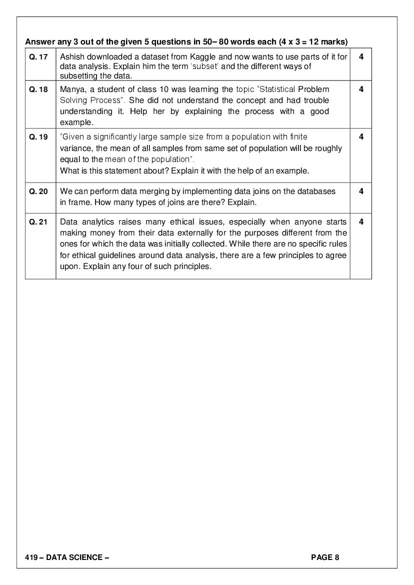 CBSE Class 10 Data Science Sample Paper 2026 (Solved) PDF Download ...