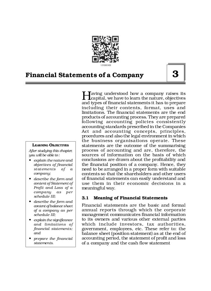 RBSE Book Class 12 Accountancy Part 2 Chapter 3 Financial Statements