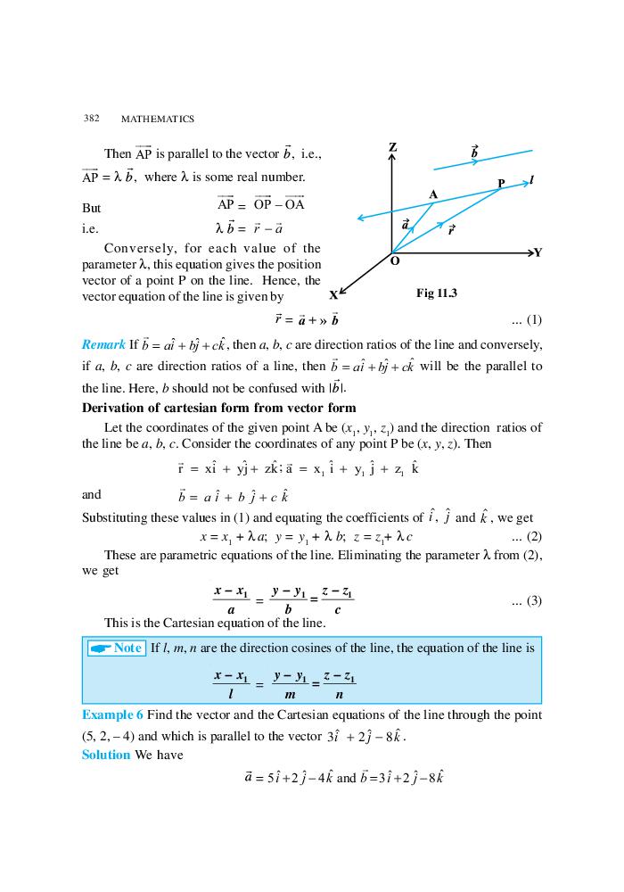 NCERT Book Class 12 Maths Chapter 11 Three Dimensional Geometry