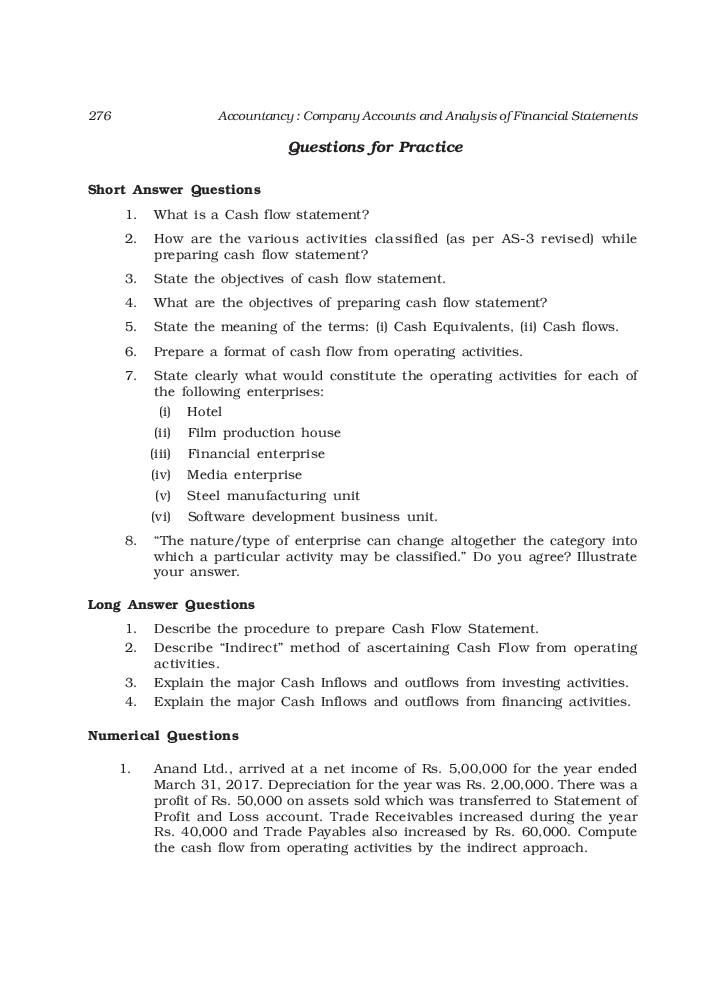 RBSE Book Class 12 Accountancy Part 2 Chapter 6 Cash Flow Statement RBSE Book Class 12 Accountancy Part 2 Chapter 6 Cash Flow Statement