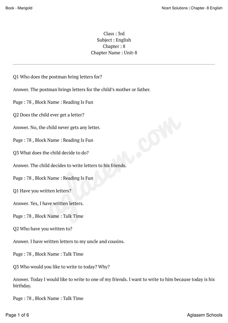 NCERT Solutions 2025 Class 3 English Chapter 8 What s In The Mailbox NCERT Solutions 2025 Class 3 English Chapter 8 What s In The Mailbox
