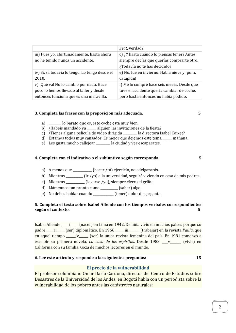 CBSE Sample Papers 2020 for Class 12 – Spanish