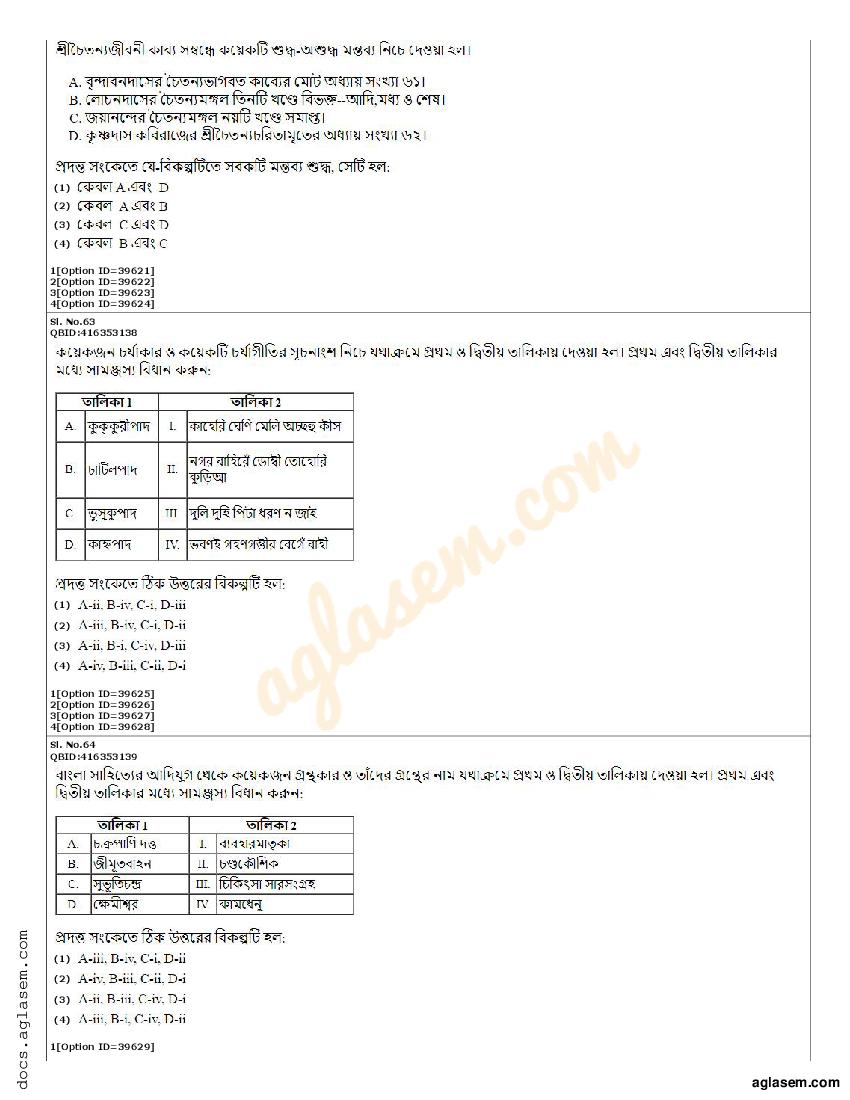 CUET PG Bengali Question Paper 2022 (PDF) - Download Here - AglaSem ...
