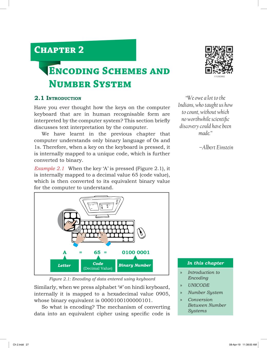 CBSE Class 11 Computer Science Chapter 2 Encoding Schemes And Number System CBSE Study Group