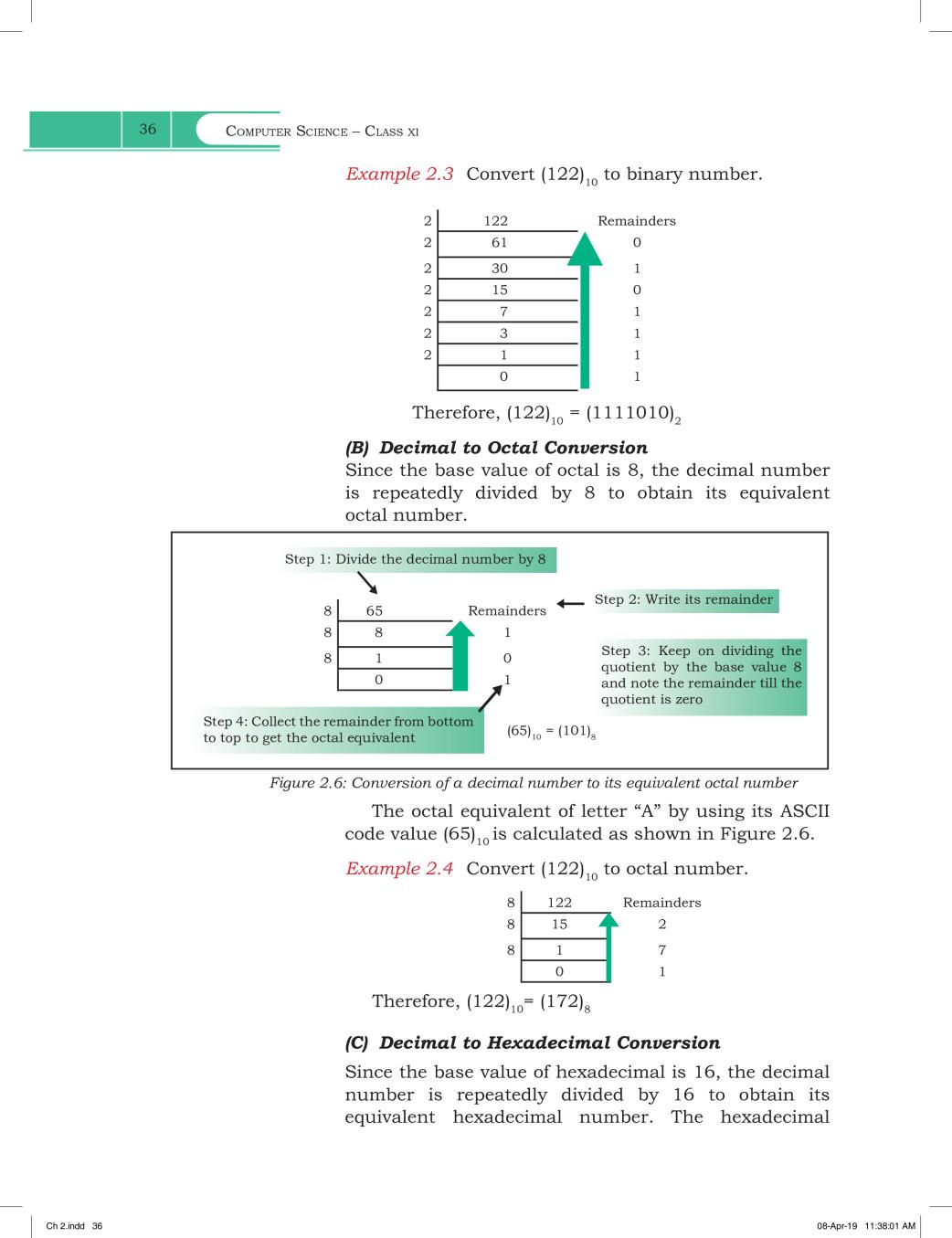 NCERT Book Class 11 Computer Science Chapter 2 Encoding Schemes And 