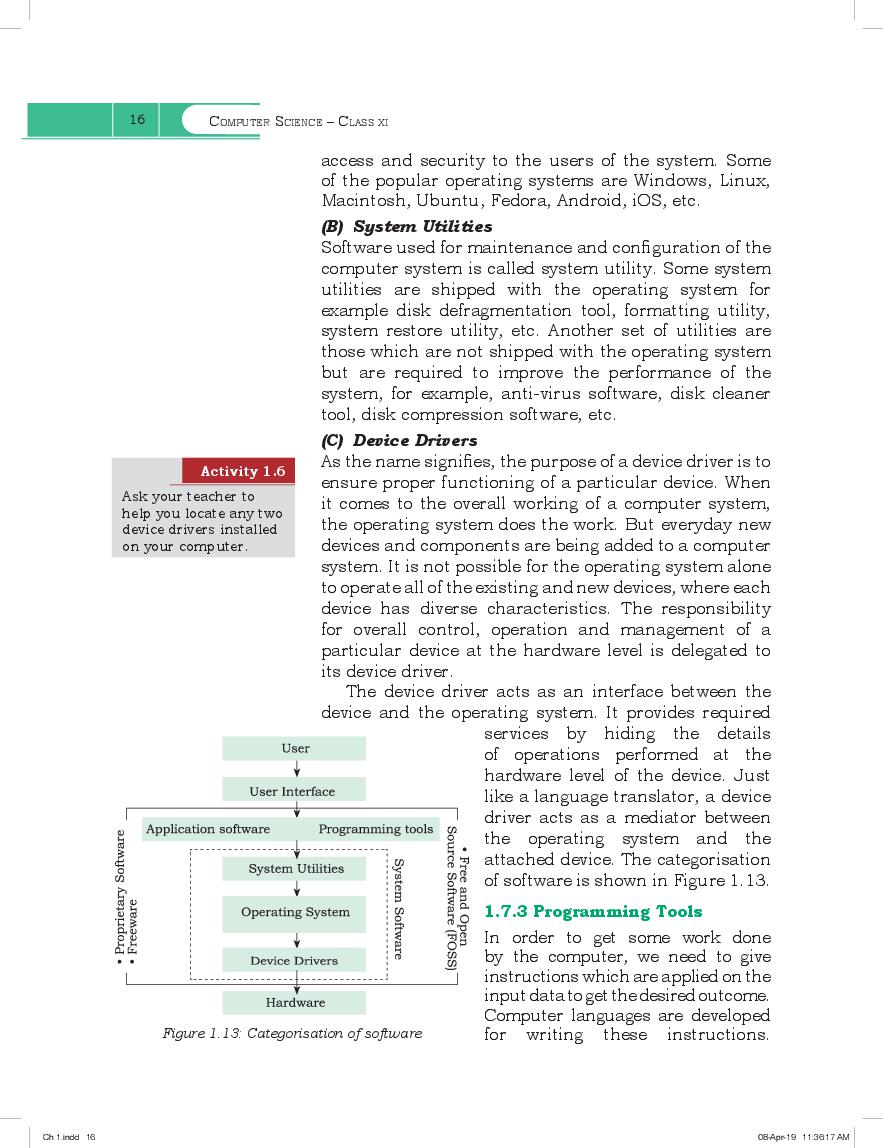 NCERT Book Class 11 Computer Science Chapter 1 Computer System