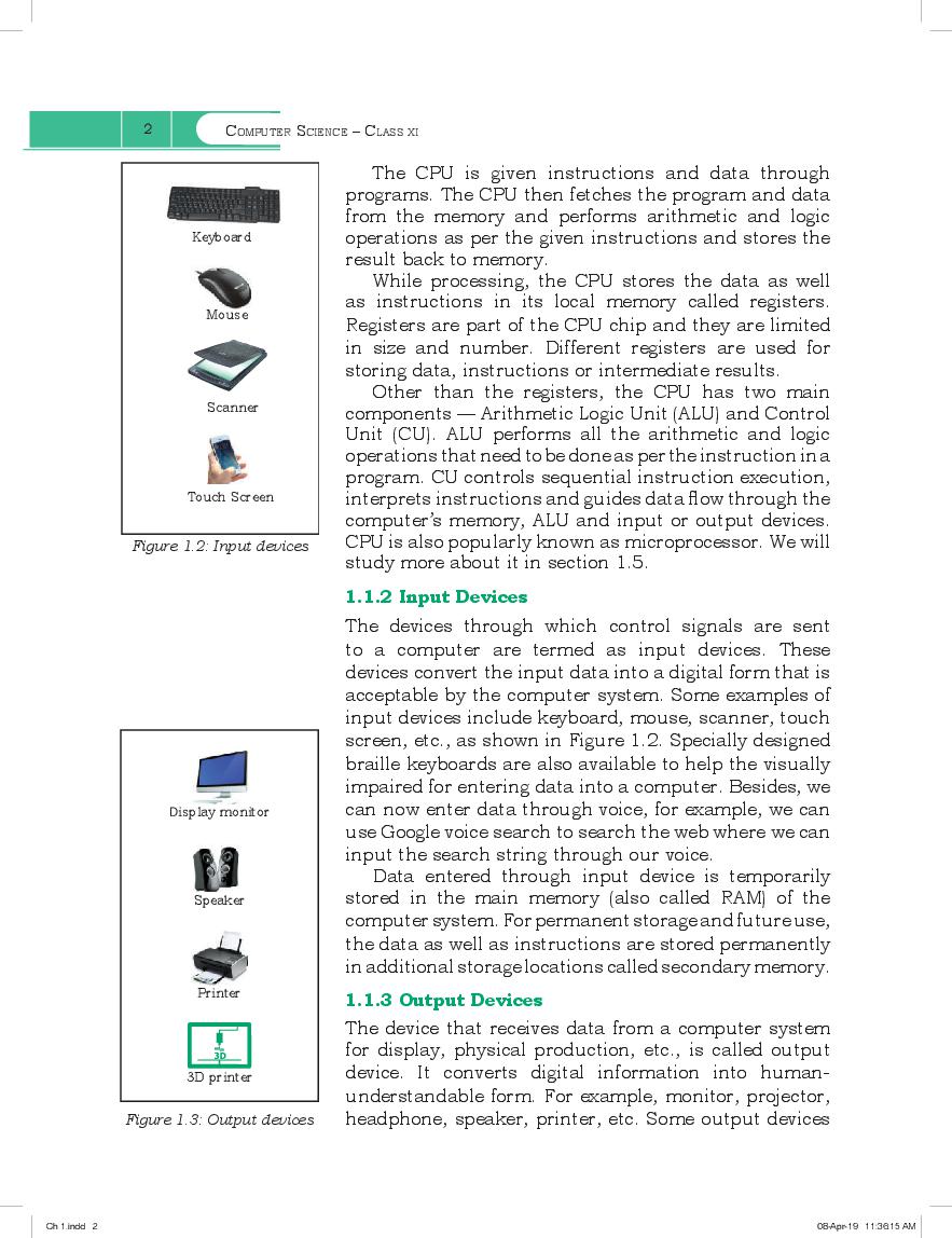 NCERT Book Class 11 Computer Science Chapter 1 Computer System
