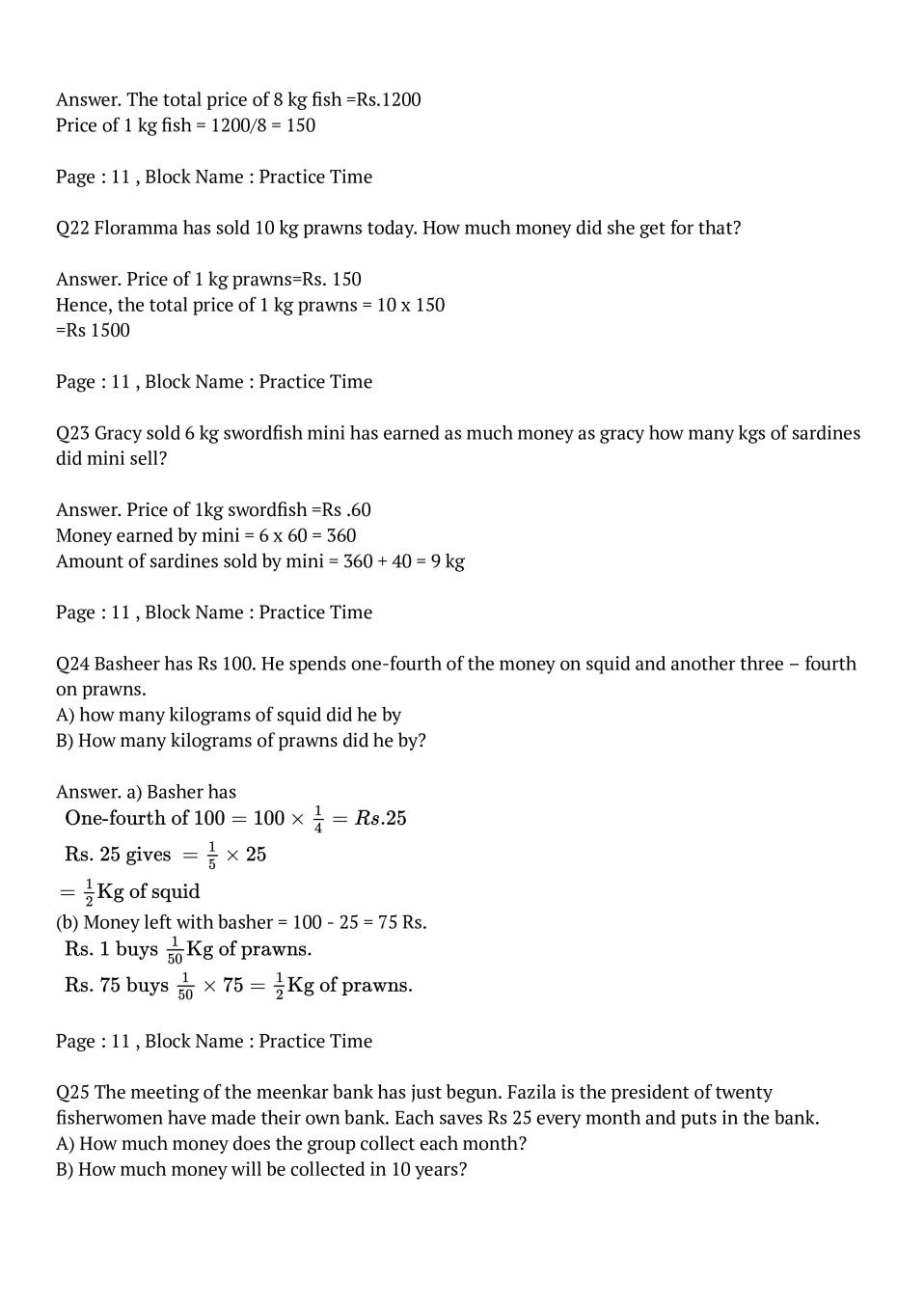 CBSE Class 5 Maths Chapter 1 The Fish Tale Solutions CBSE Study Group