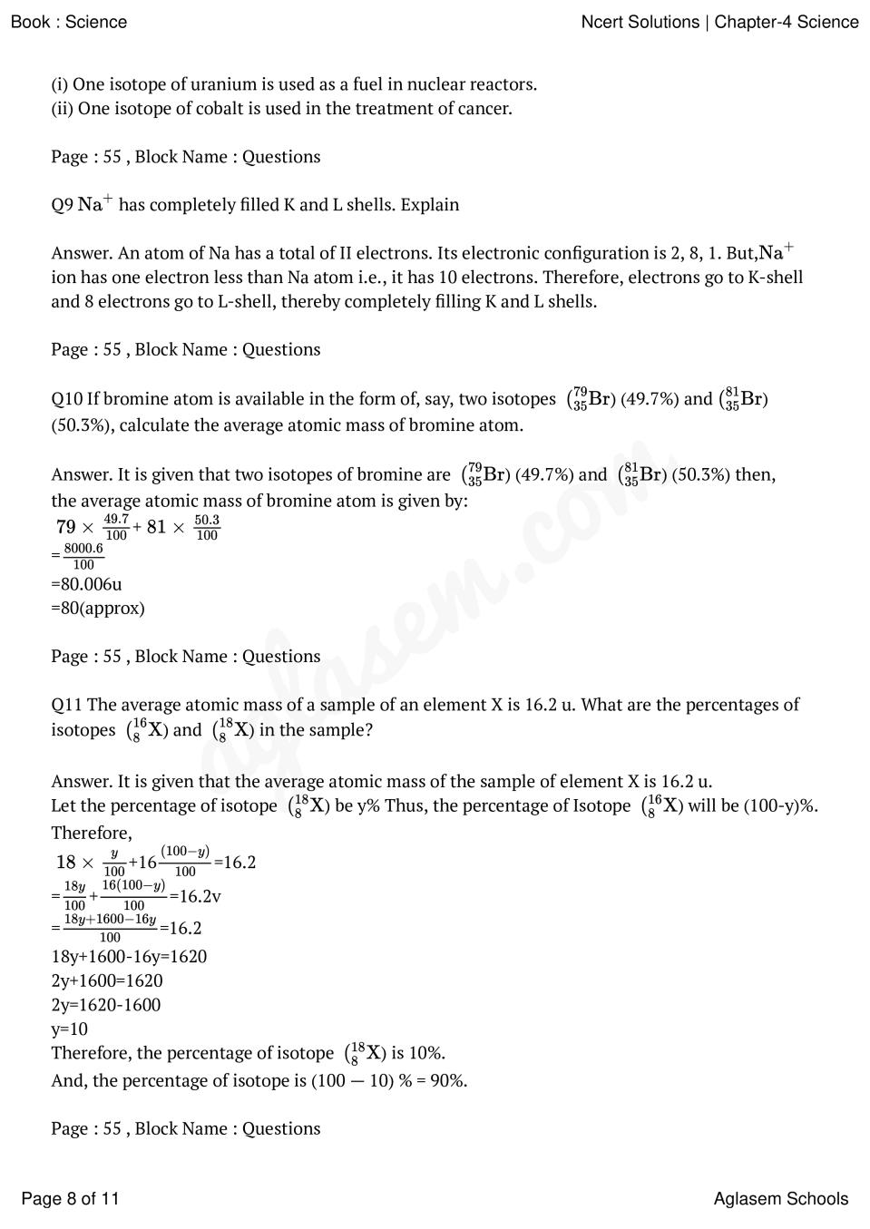 Ncert Solutions Class 9 Science Chapter 4 Structure Of The Atom