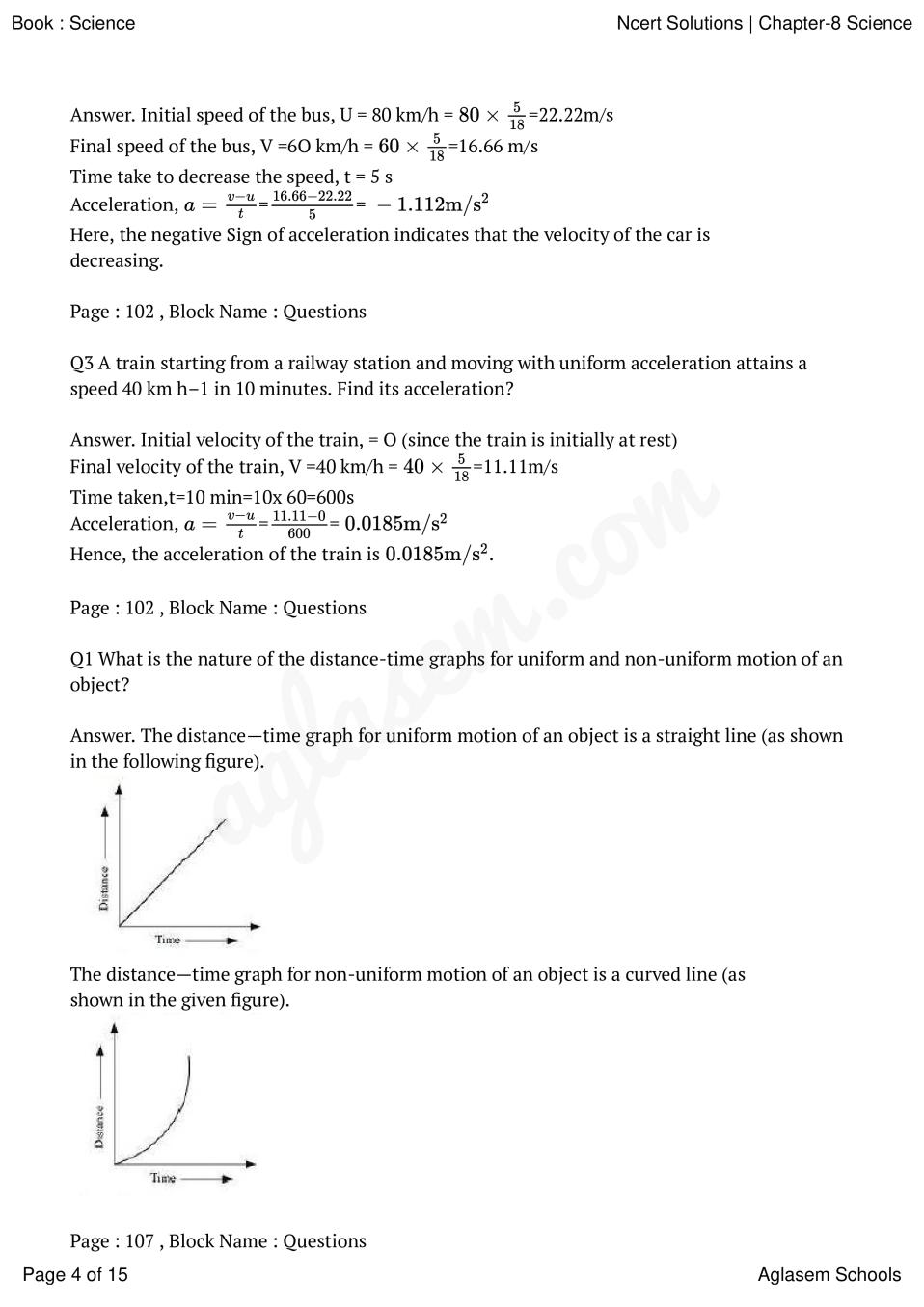 Ncert Solutions Class 9 Science Chapter 8 Motion