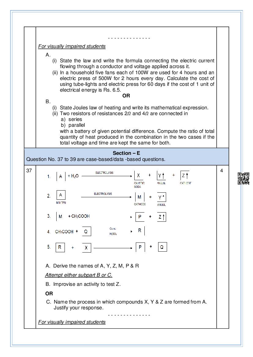 Science Sample Paper Class 10 2025 Pdf Science Sample Paper Class 10 2025 Pdf