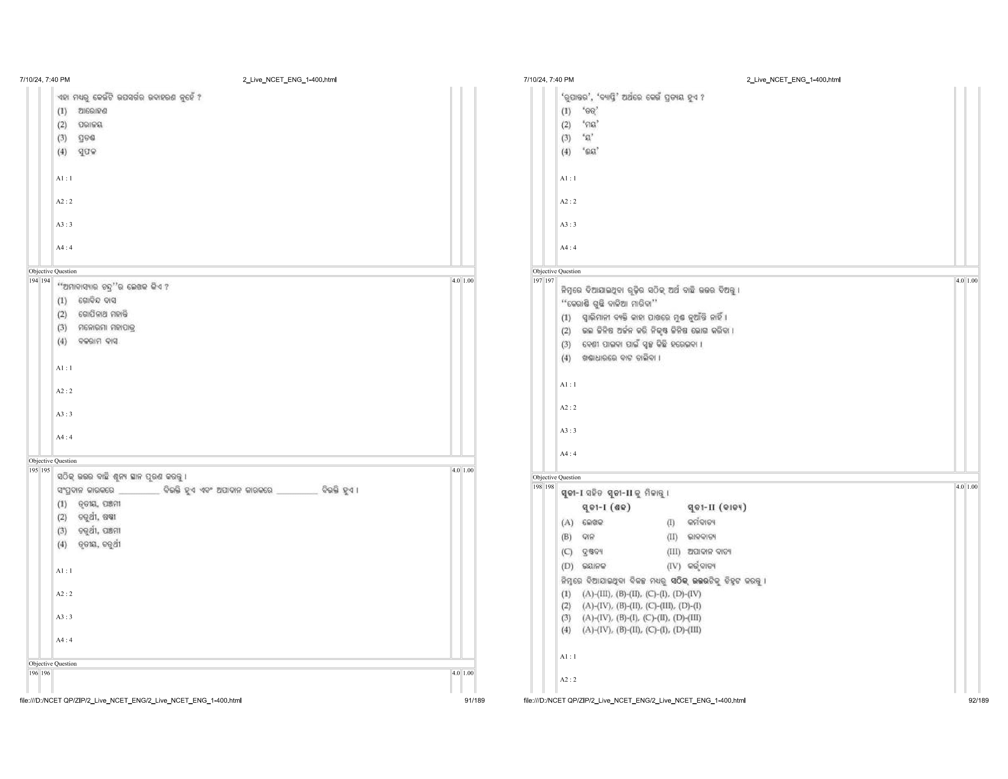 NCET 2024 Question Paper (PDF) - Download Here - AglaSem Admission