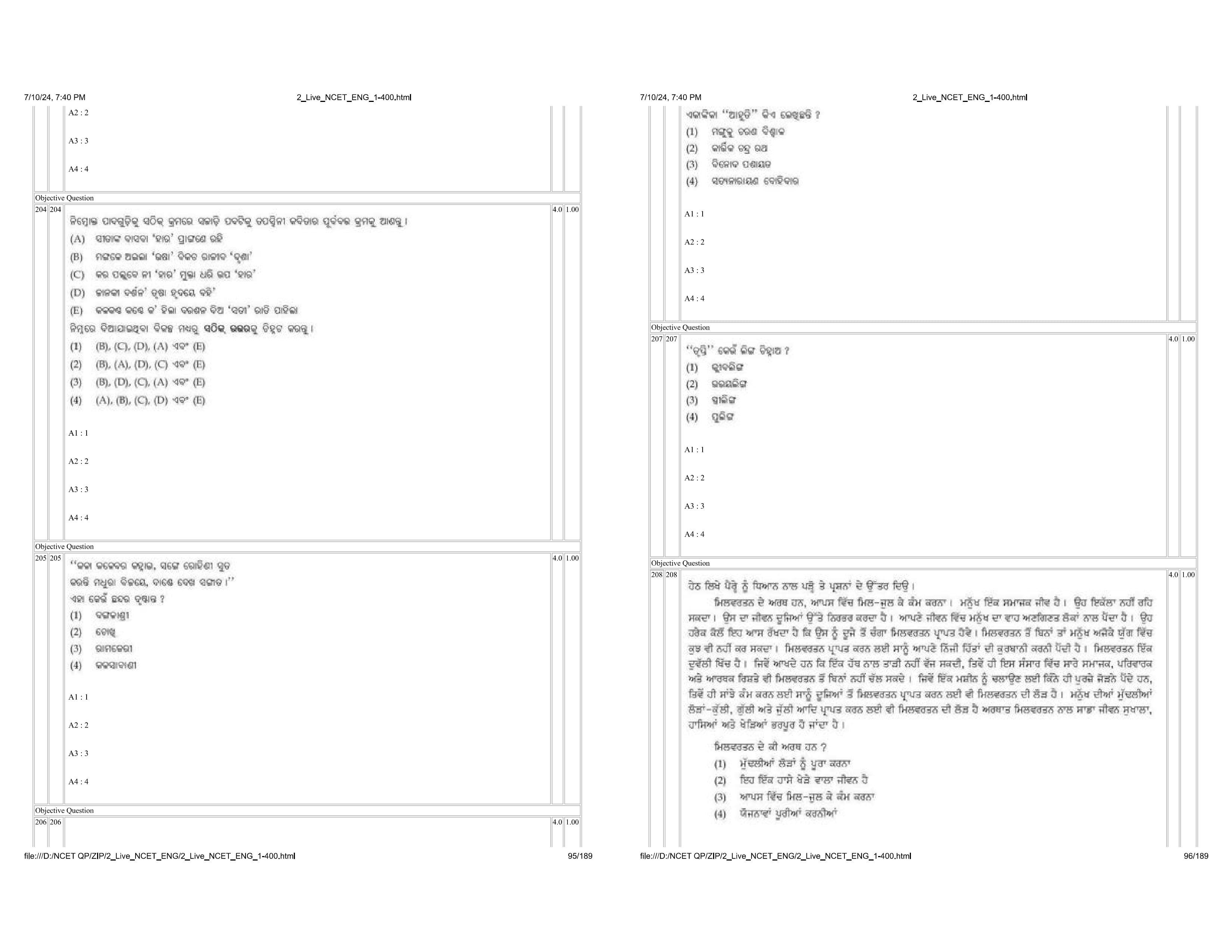 NCET 2024 Question Paper (PDF) - Download Here - AglaSem Admission