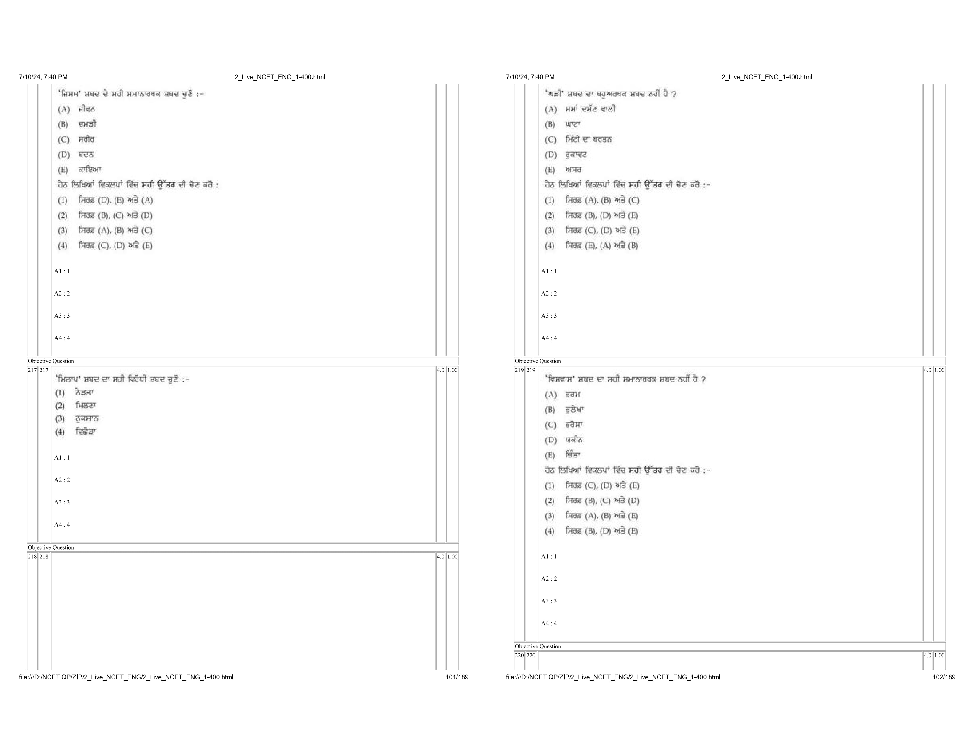 NCET 2024 Question Paper (PDF) - Download Here - AglaSem Admission