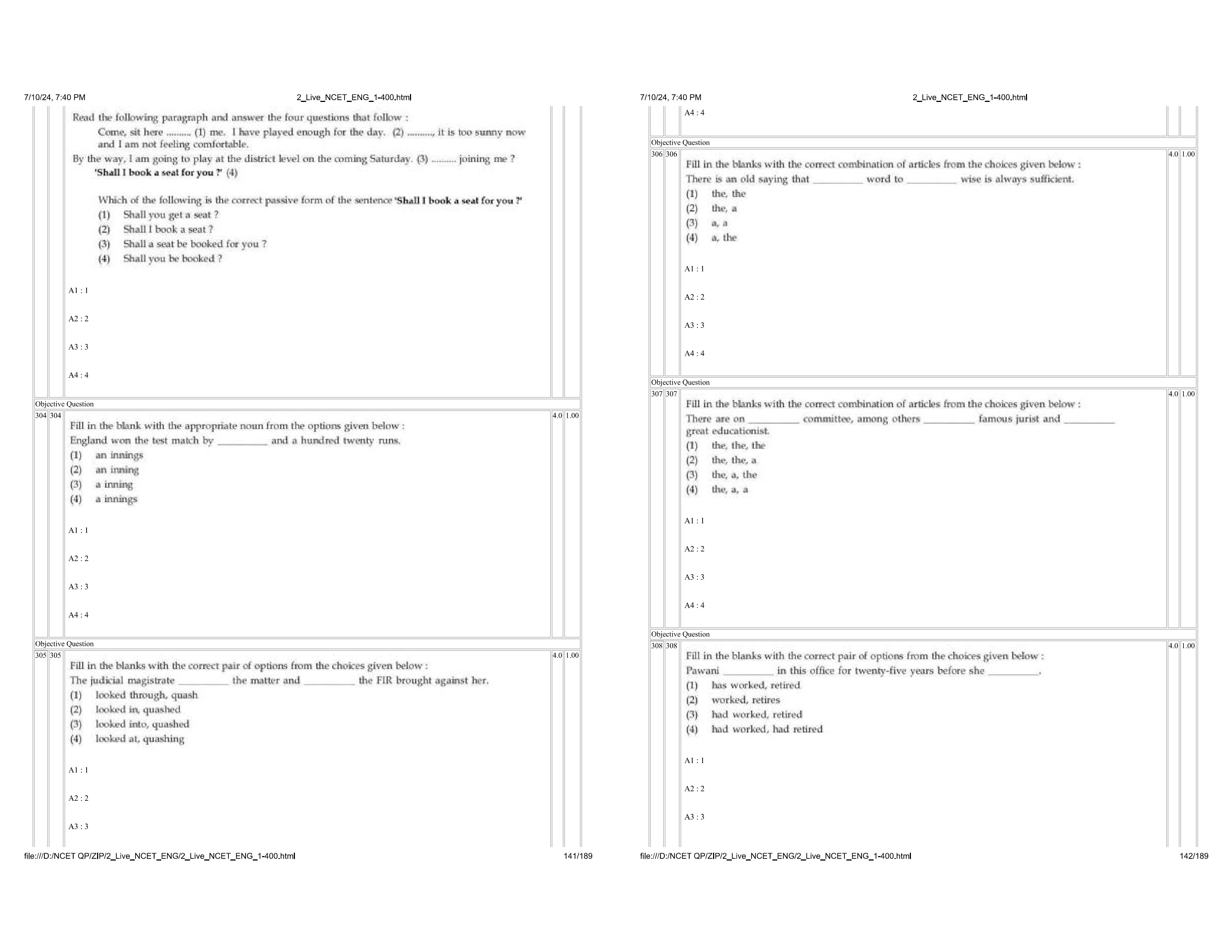 NCET 2024 Question Paper (PDF) - Download Here - AglaSem Admission