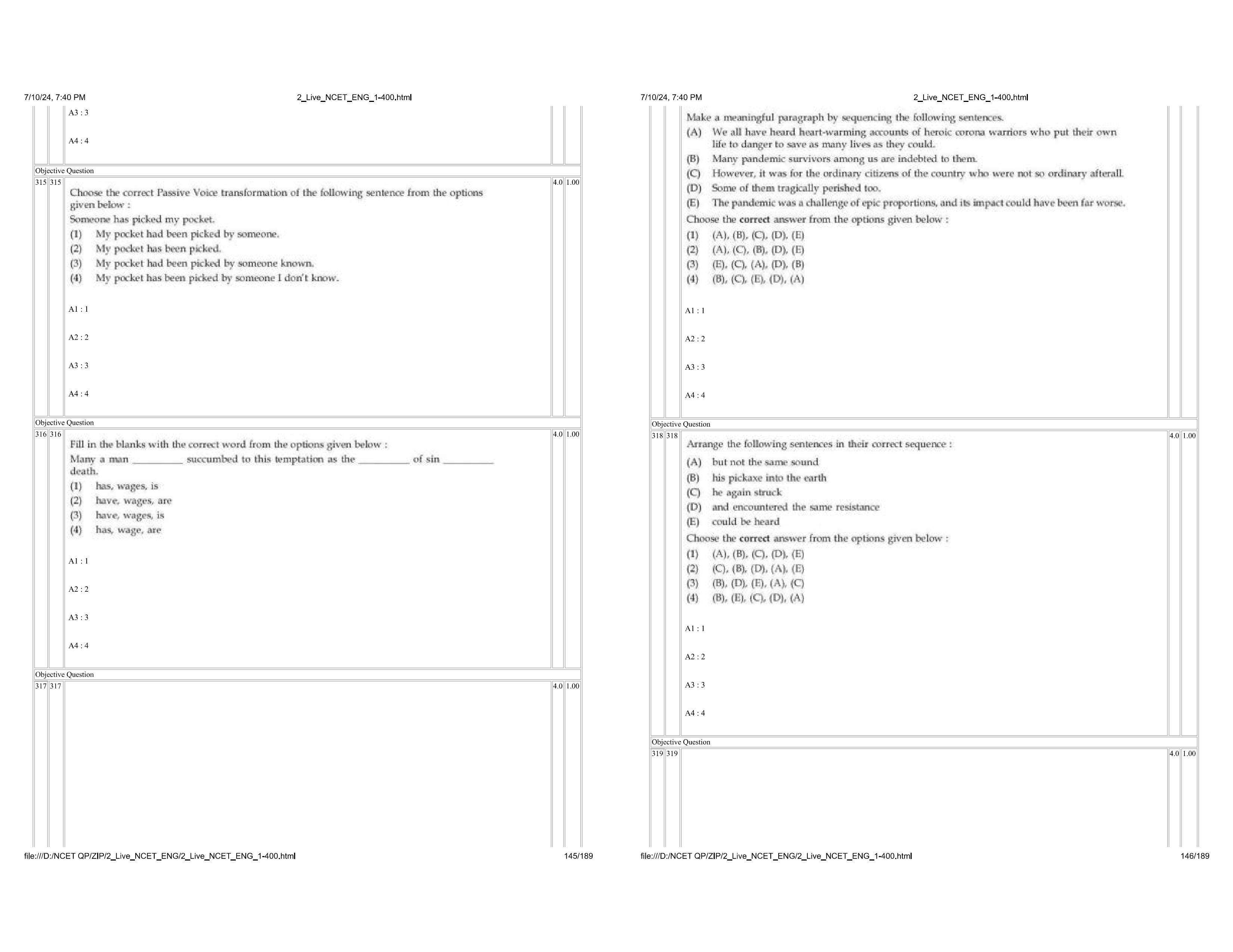 NCET 2024 Question Paper (PDF) - Download Here - AglaSem Admission