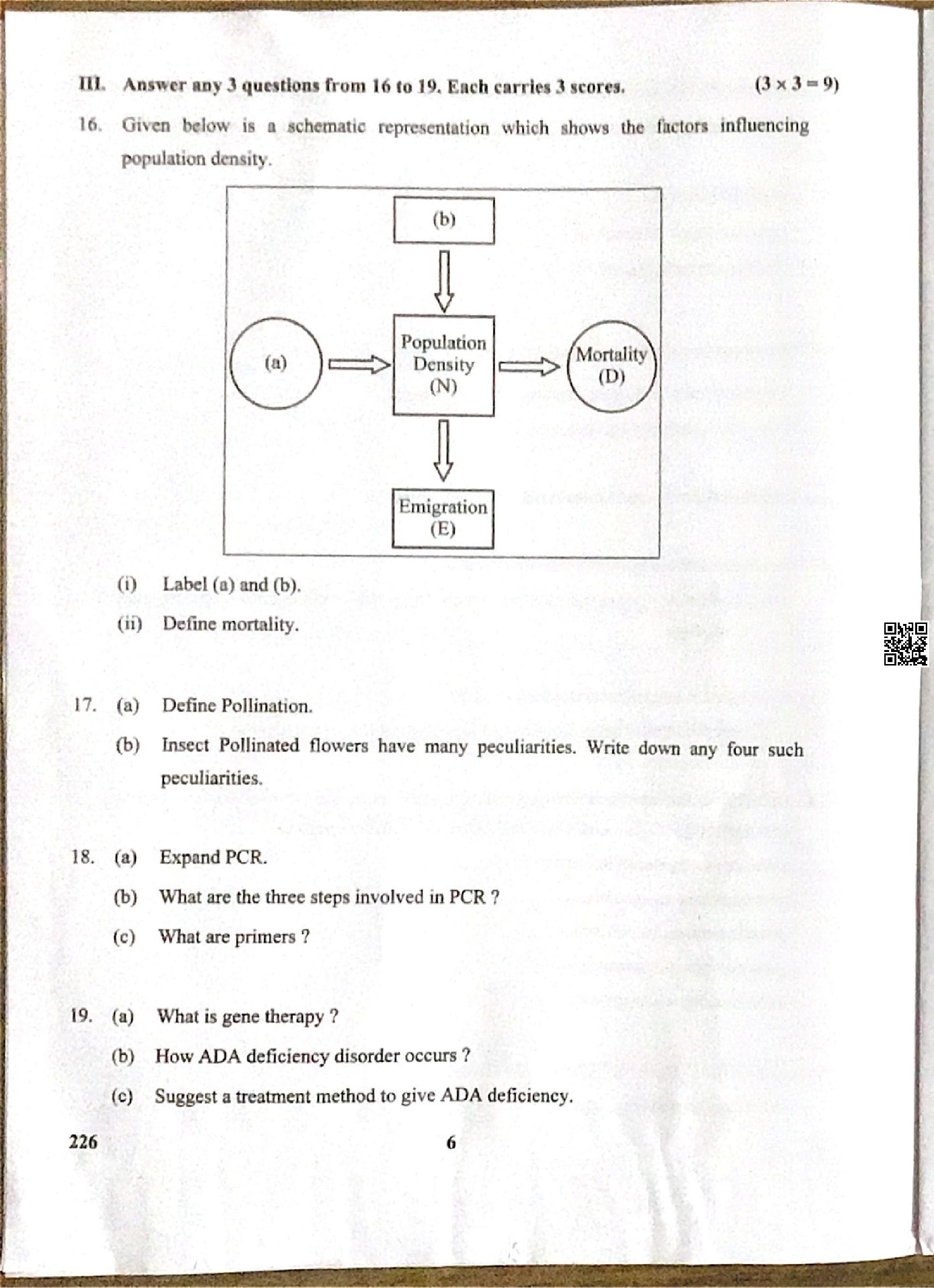 Kerala Plus Two Biology Model Exam Question Paper 2025 (PDF) - Download ...