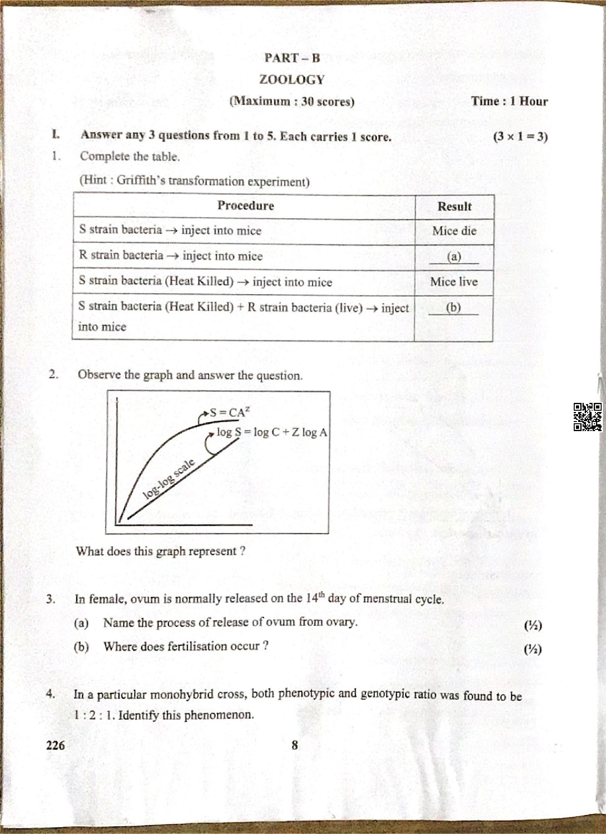 Kerala Plus Two Biology Model Exam Question Paper 2025 (PDF) - Download KBPE Class 12 Model Exam ...