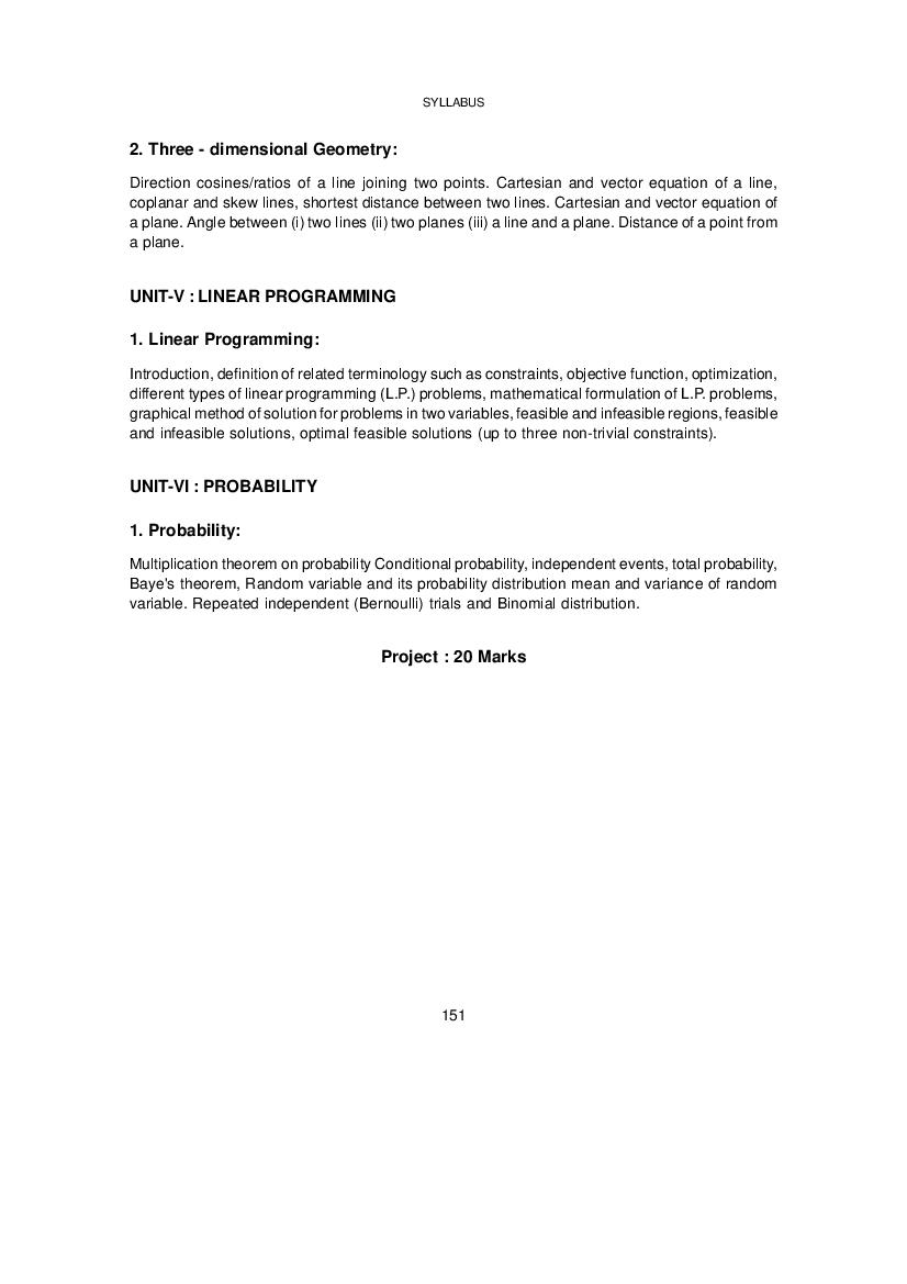 WBCHSE Class 12 Maths Syllabus 2023 PDF West Bengal Board Class 12
