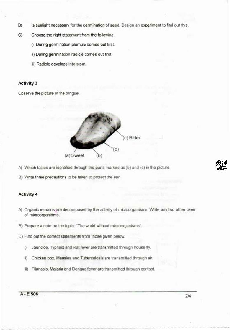 Kerala Class 5 Basic Science Question Paper 2024 (PDF) - AglaSem