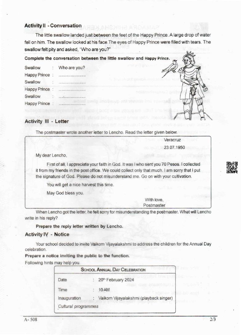 Kerala Class 5 English Question Paper 2024 (PDF) - AglaSem