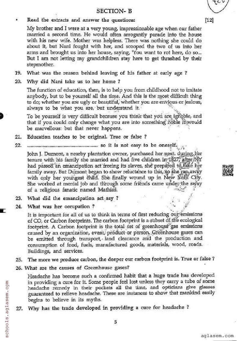 GSEB Std 12th English SL Model Paper 2025 (PDF) - Download Gujarat Board Class 12 English SL ...