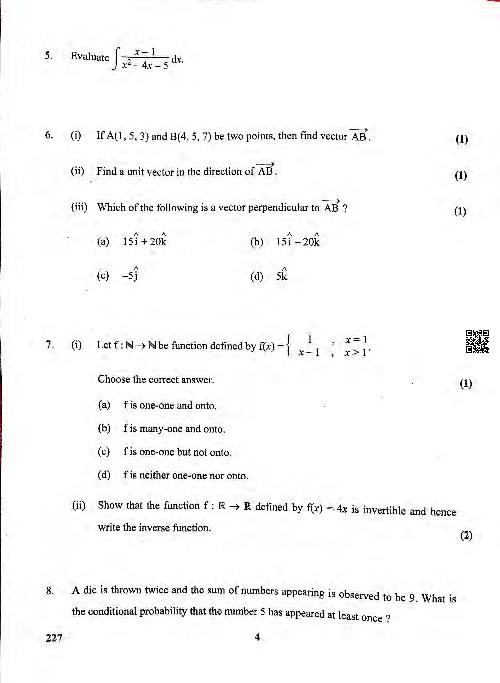 Kerala Plus Two Maths Model Exam Question Paper 2025 (PDF) - Download KBPE Class 12 Model Exam ...